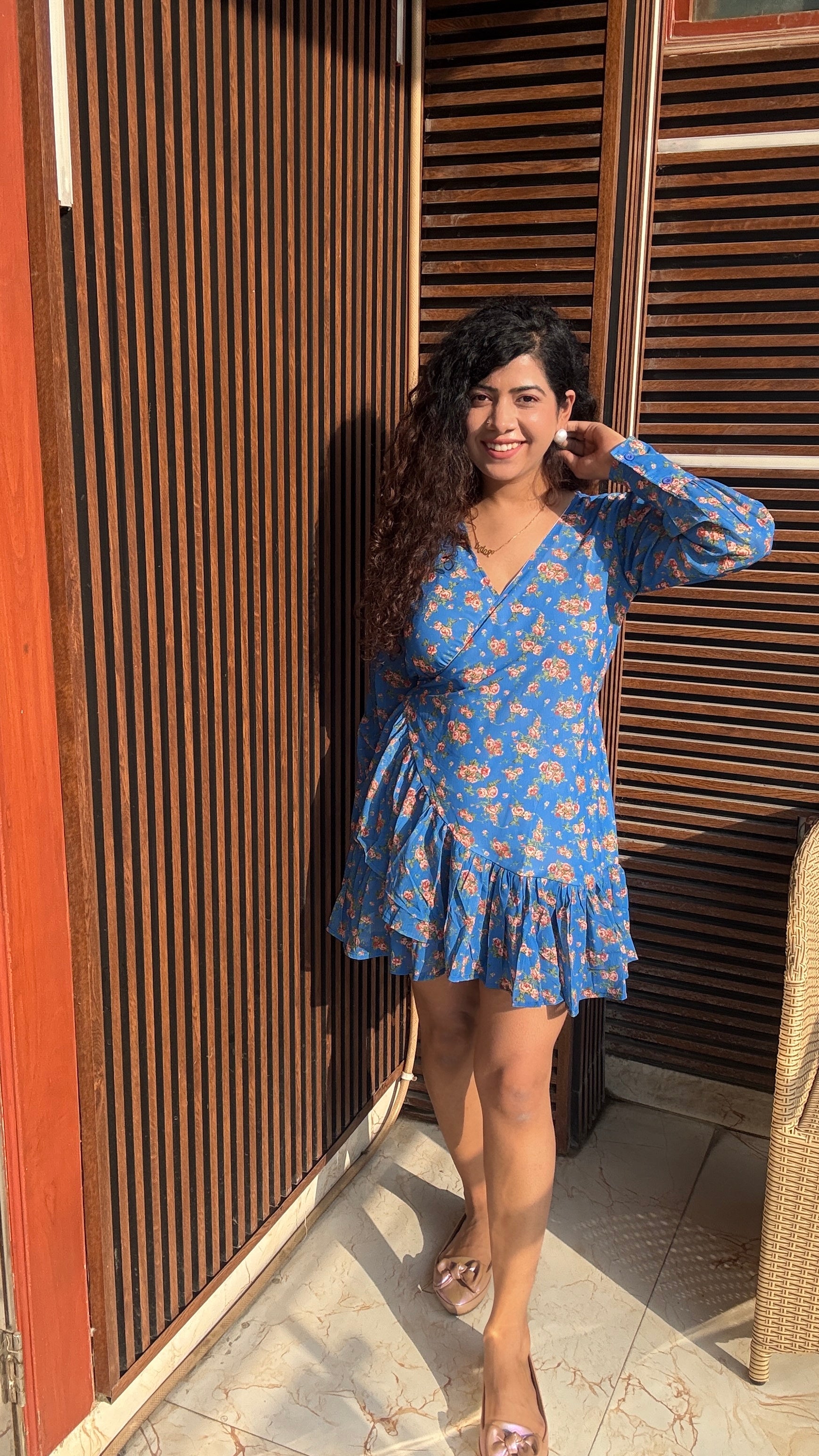 Sunlit bloom wrap dress